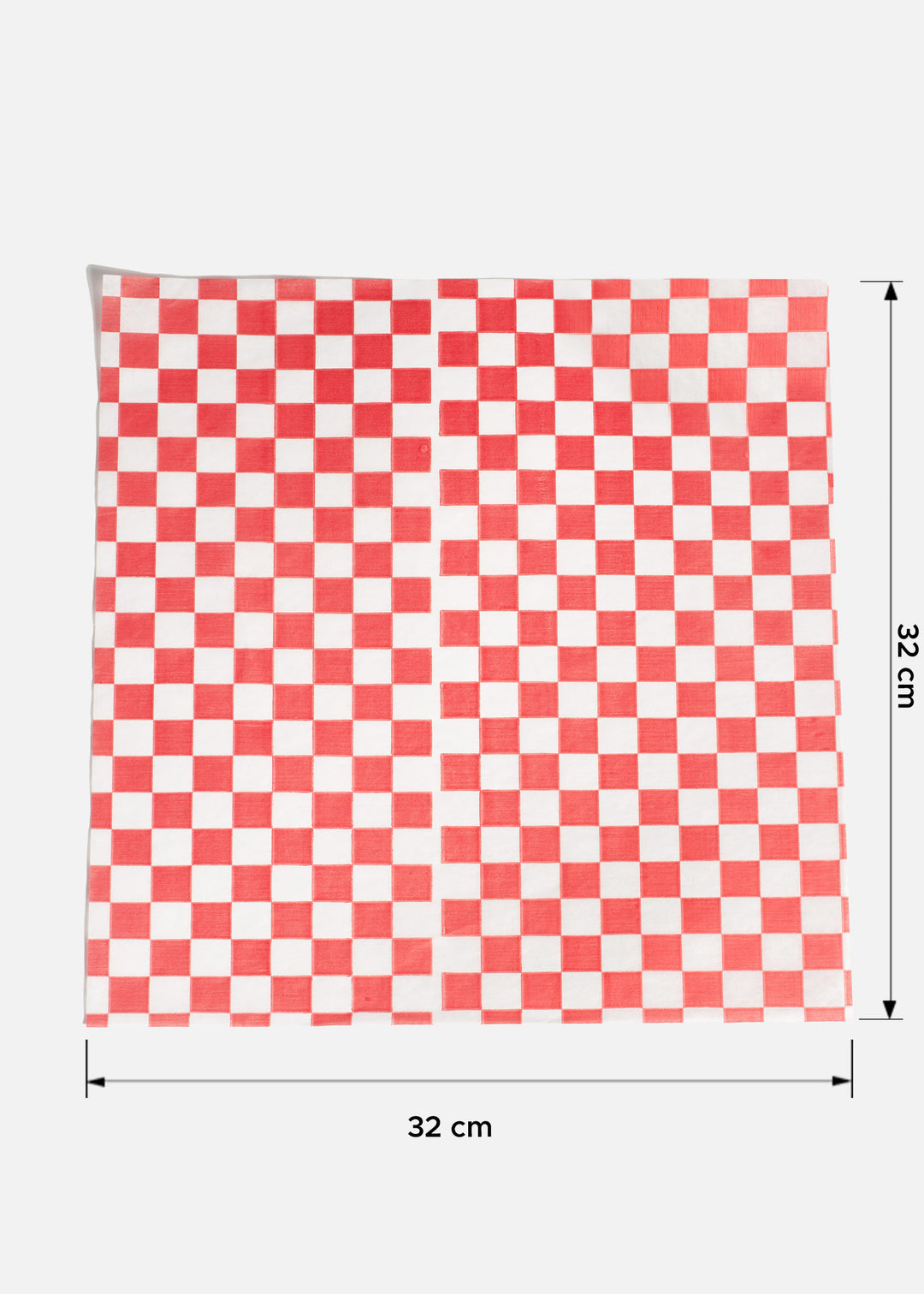 Papel encerado de cuadro rojo con blanco 32x32 cm | Compra en MAHA