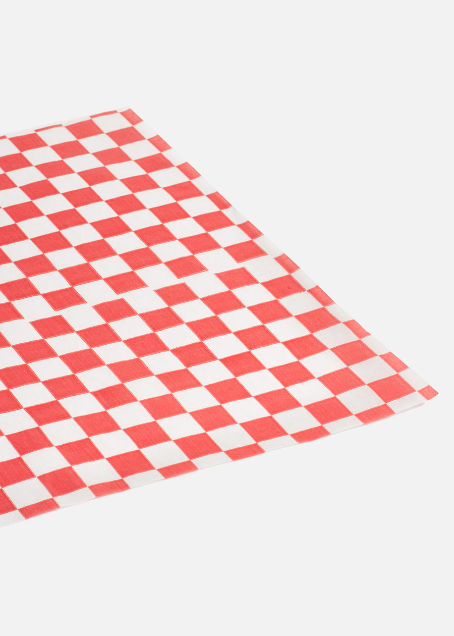 Papel encerado de cuadro rojo con blanco 32x32 cm | Compra en MAHA