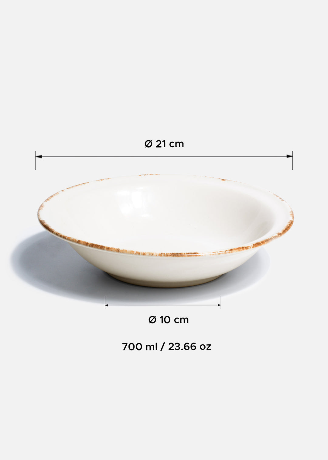 Plato sopero de cerámica blanco Apolo 700 ml | MAHA